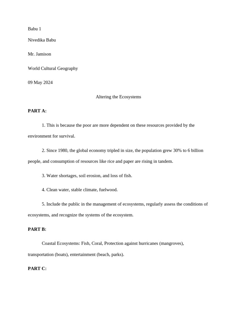 Altering The Ecosystems | PDF | Ecosystem | Natural Environment