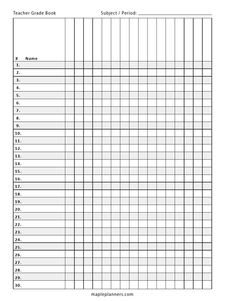 Teacher Grade Book | PDF