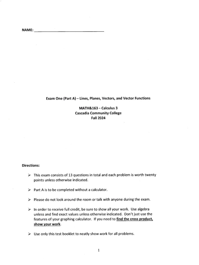 Exam 1 (Blanked Out | PDF