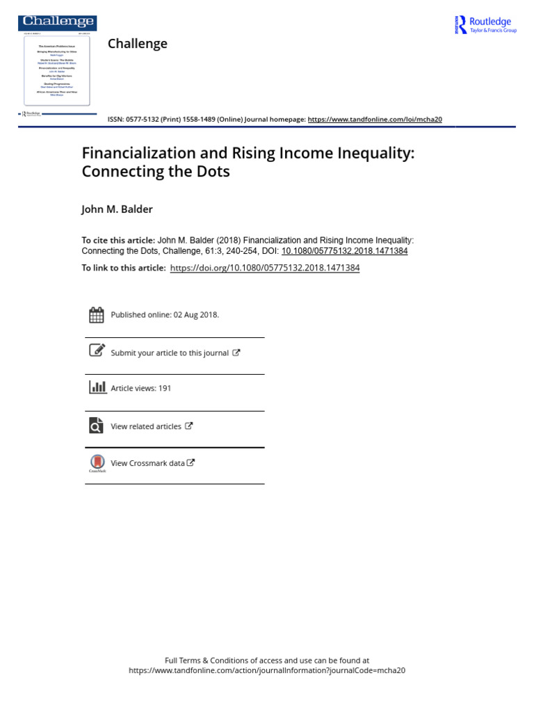 Balder - Financialization and Rising Income Inequality | PDF | Economic ...
