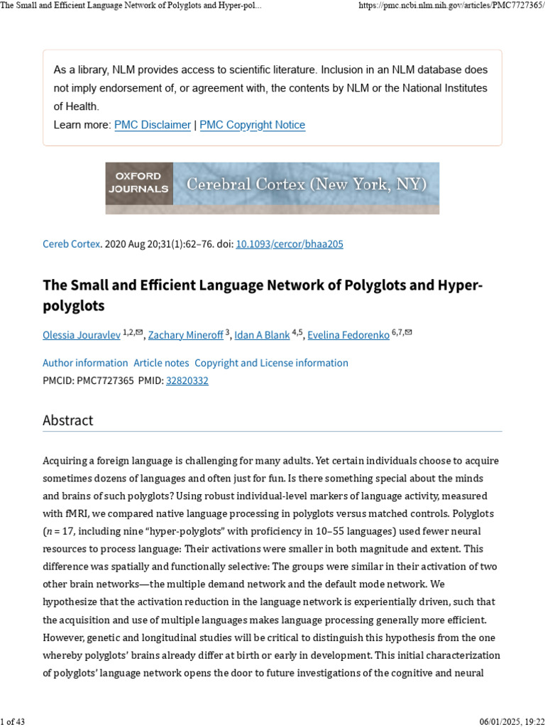 The Small and Efficient Language Network of Polyglots and Hyper ...