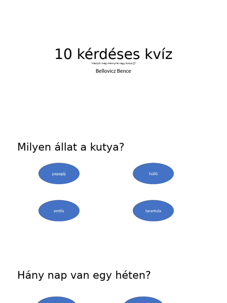 10 kérdéses kvíz | PDF