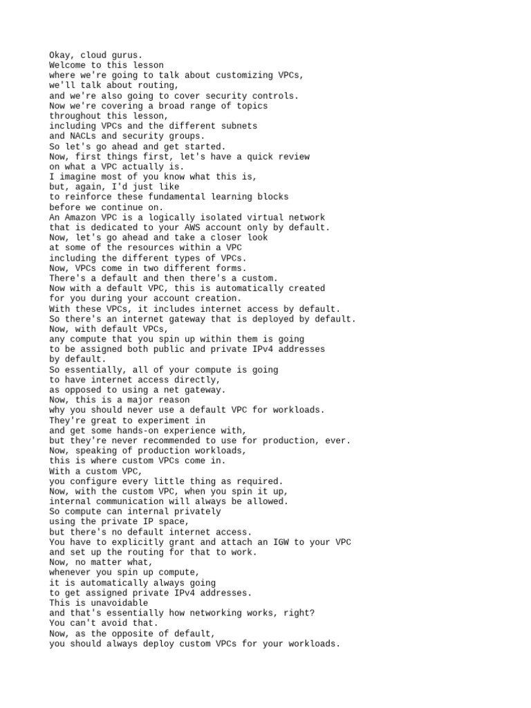 Customizing Vpcs Routing And Security Controls Part 1 Pdf Ip Address Computer Architecture