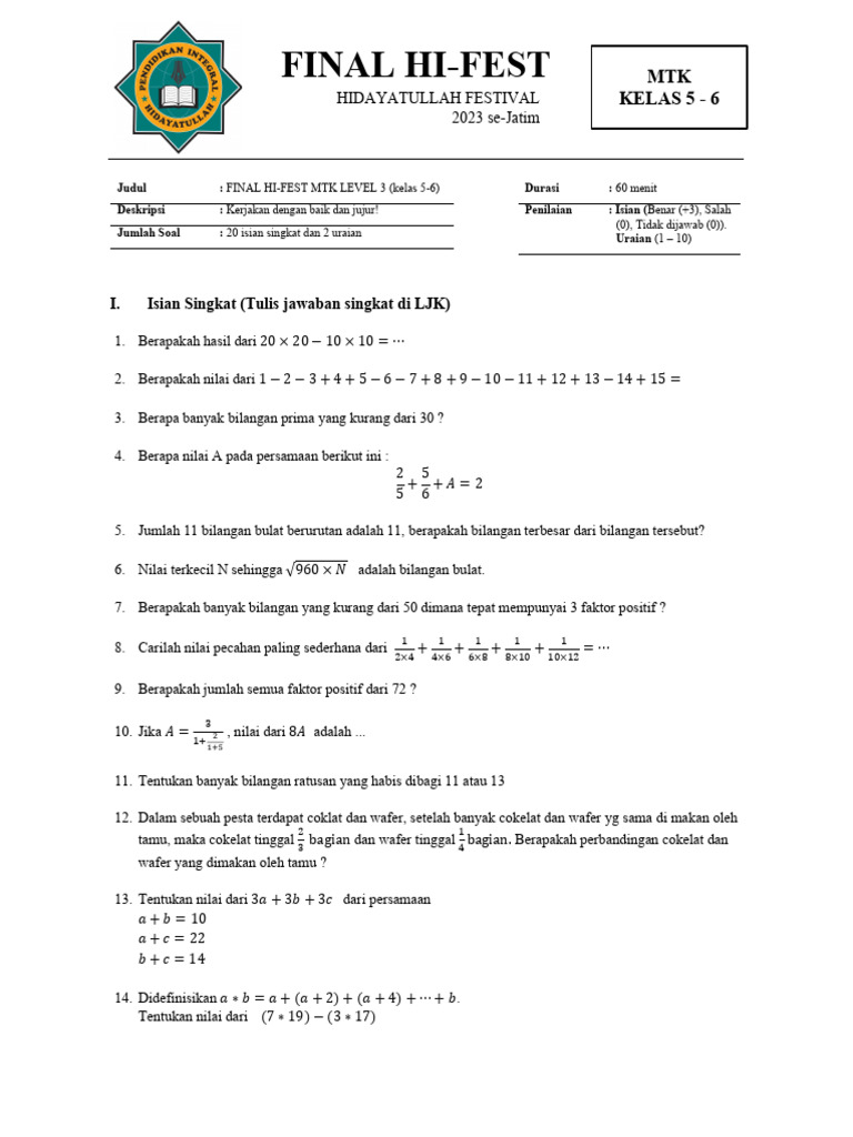 Final Hifest MTK Level 3 | PDF