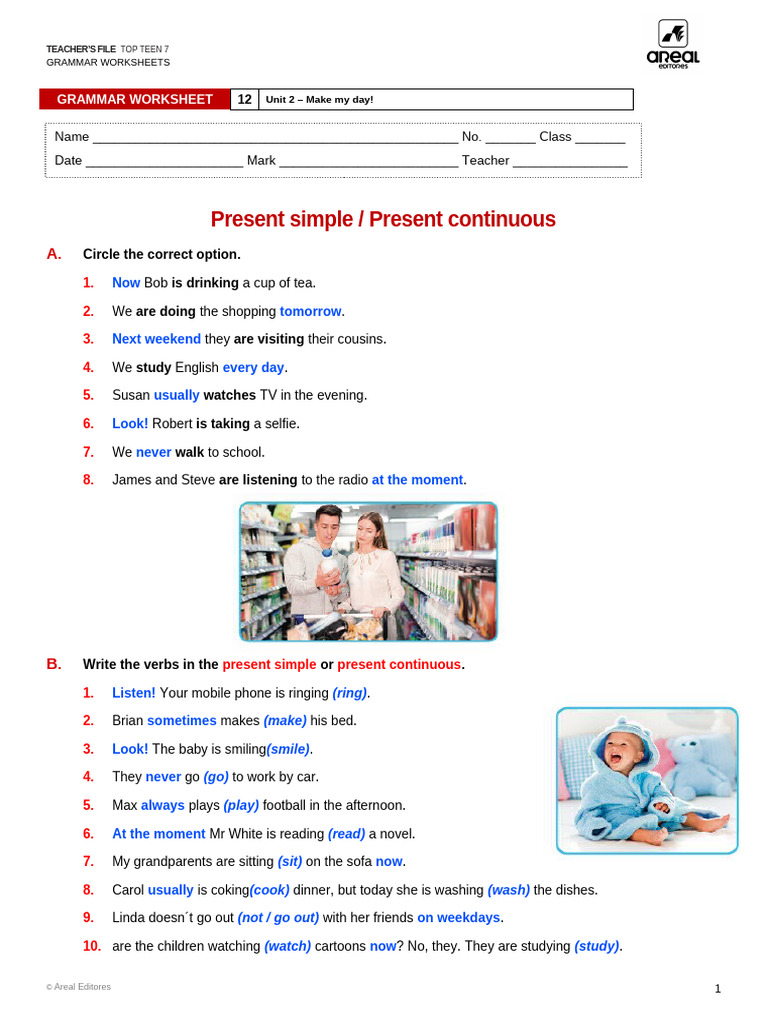 Present-simple-present-continuos | PDF
