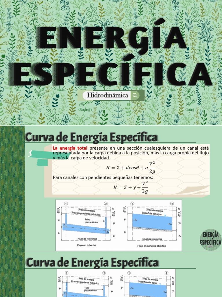 Clase6. Energía Específica | PDF | Física | Análisis matemático