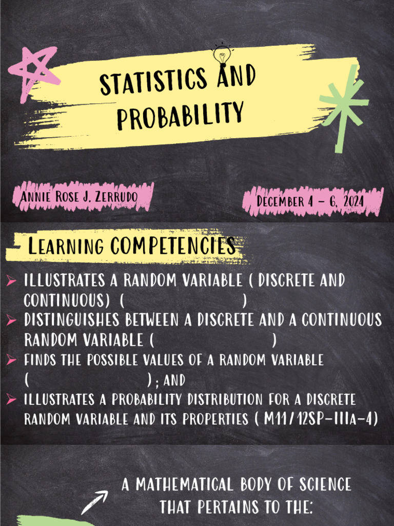 Q3_Statistics-and-Probability_Week-1 | PDF | Probability Distribution | Random Variable