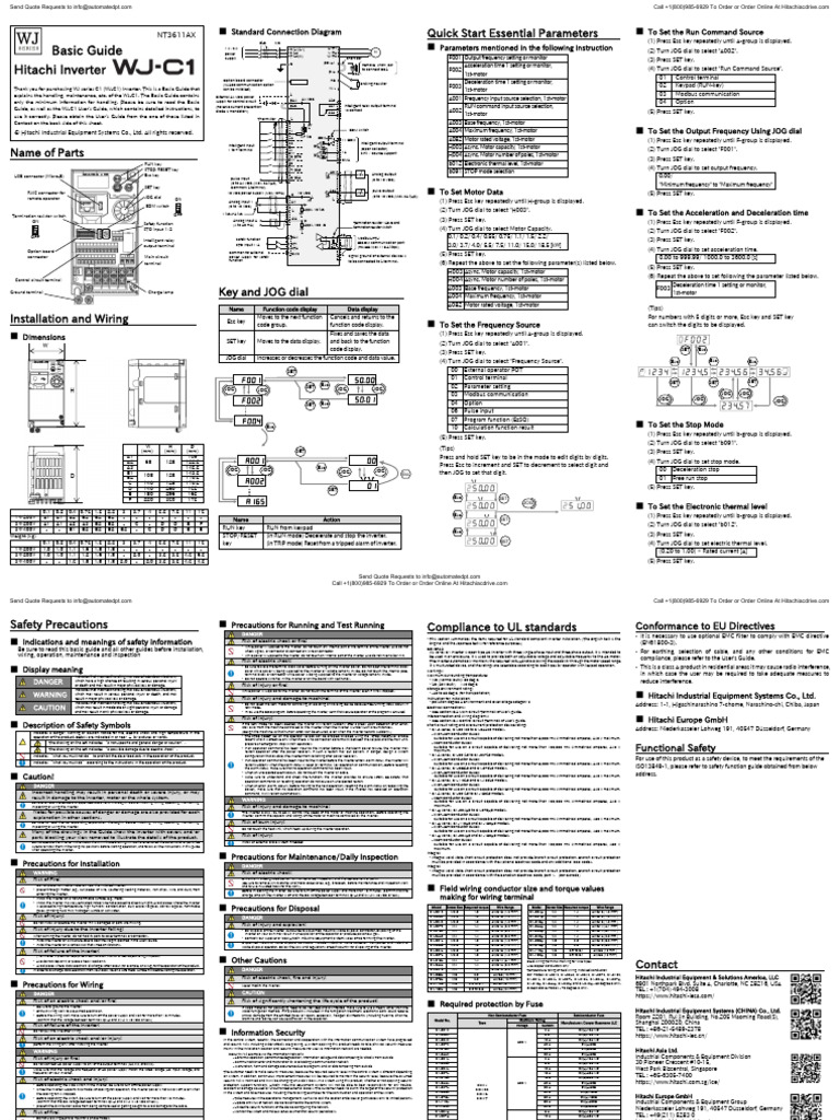 WJ-C1 Inverter Basic Guide | PDF | Power Inverter | Electromagnetic ...