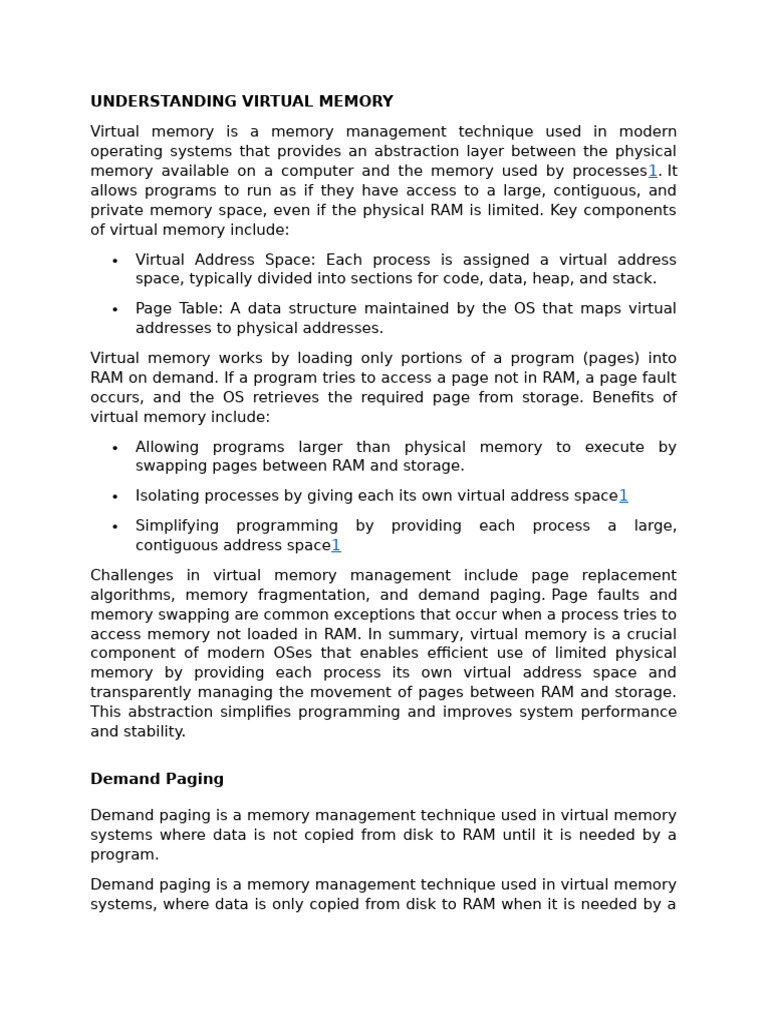 Virtua Memory | PDF | File System | Computer Data Storage