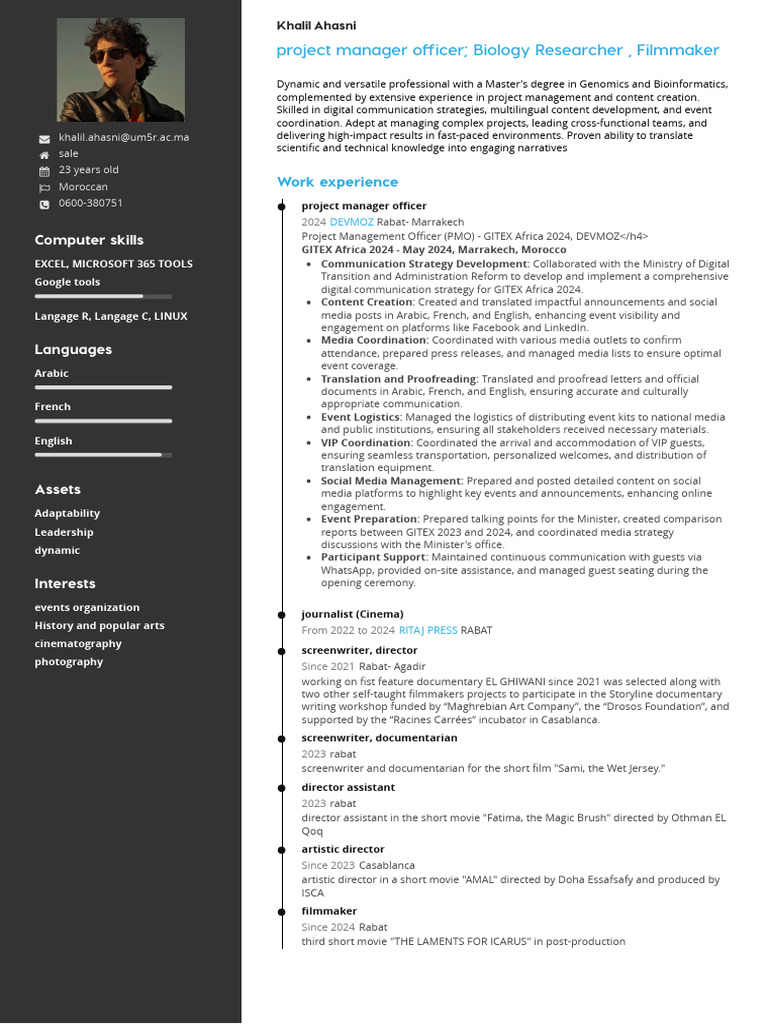 CV_Khalil_Ahasni (5) | PDF | Filmmaking