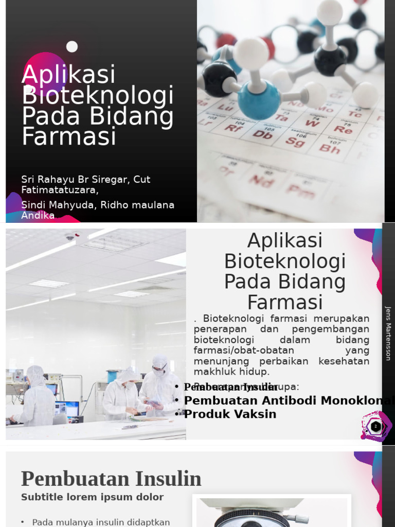 Aplikasi Bioteknologi Pada Bidang Farmasi | PDF