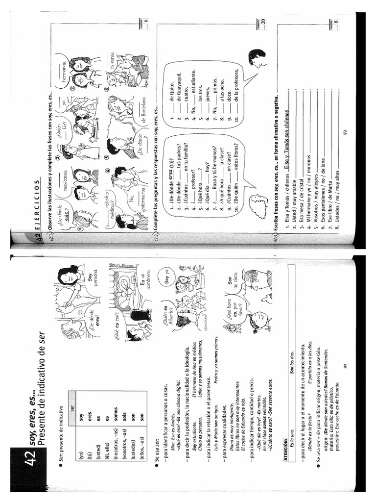 VSer - Estar - Ejercicios | PDF