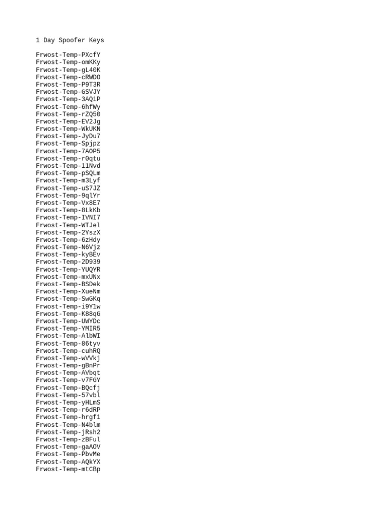 Spoofer Keys | PDF