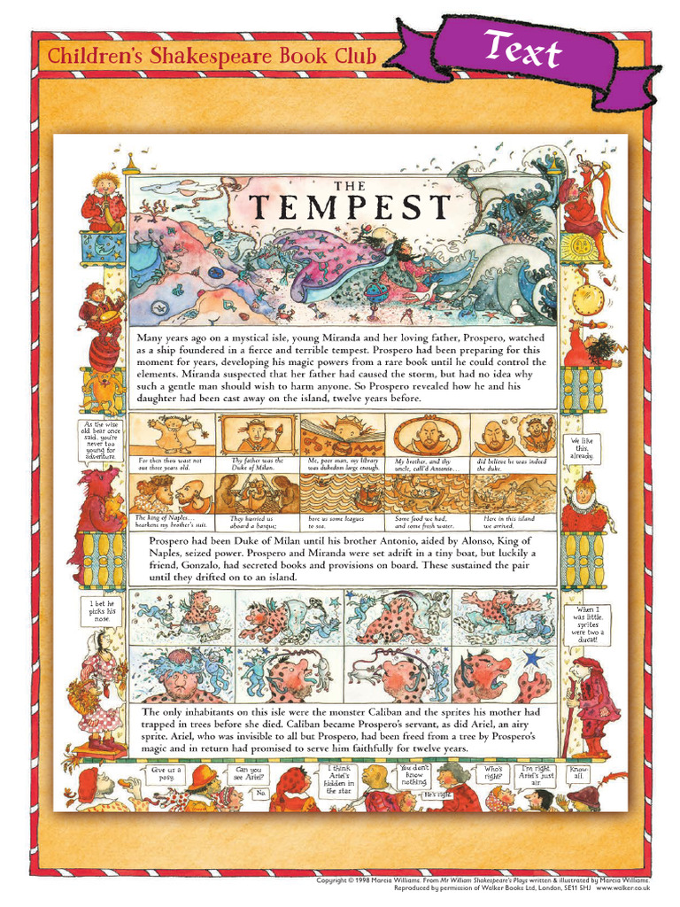 Childrens Book Club Activity Sheets | PDF | The Tempest