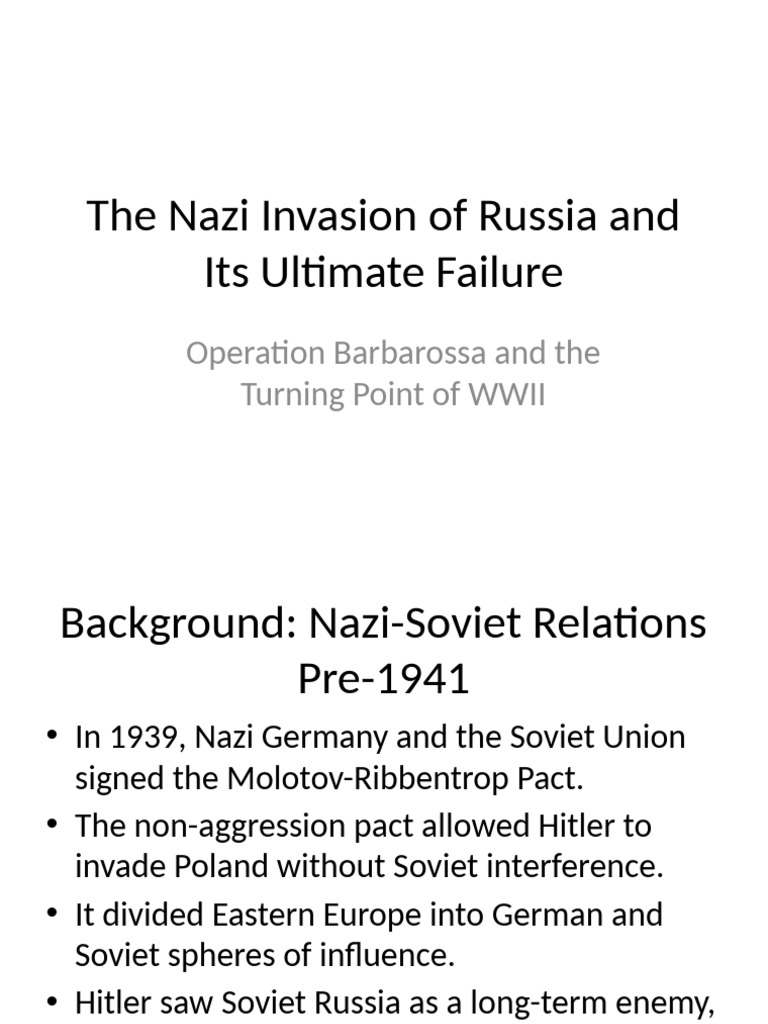 Nazi Germany's Failed Invasion of Russia | PDF | Operation Barbarossa ...