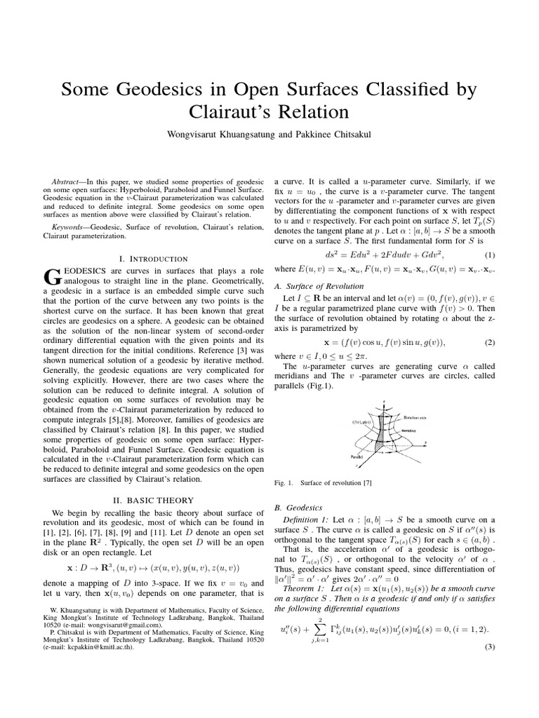 geodesics | PDF | Mathematical Analysis | Differential Geometry