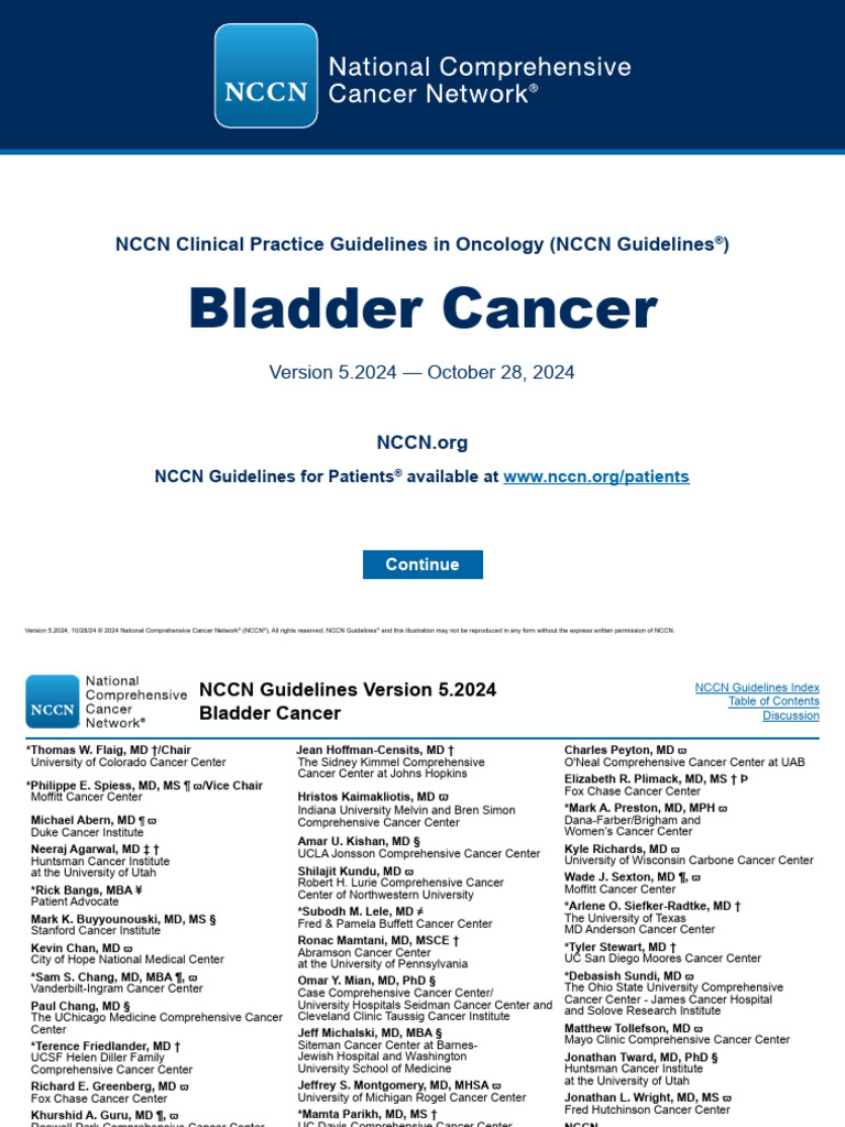 NCCN Bladder Cancer | PDF | Medical Specialties | Clinical Medicine