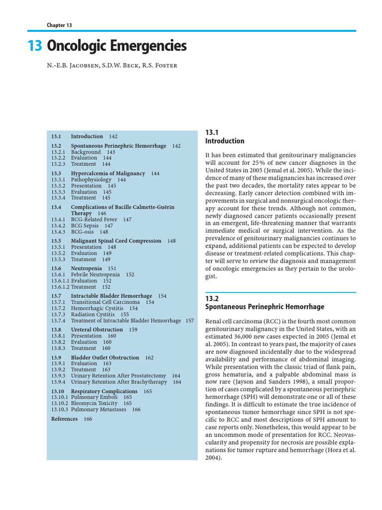 Emergencies in Urology -Cap 13 Oncologic Emergencies (1) | PDF | Back ...