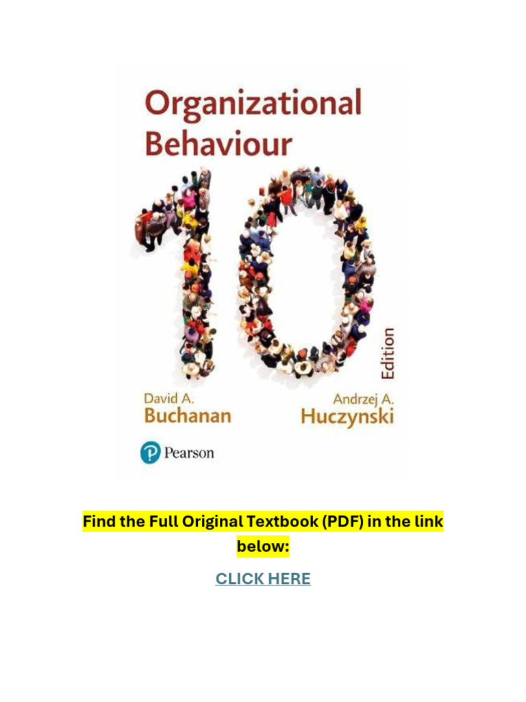 HucBuc Organizational Behaviour 10th Edition TEXTBOOK | PDF ...
