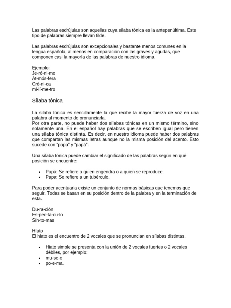 Esdrujulas | PDF