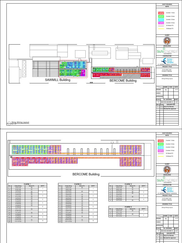 SUN-ON-2444-ME-03 R1 - String Wiring Layout | PDF | Renewable Energy ...