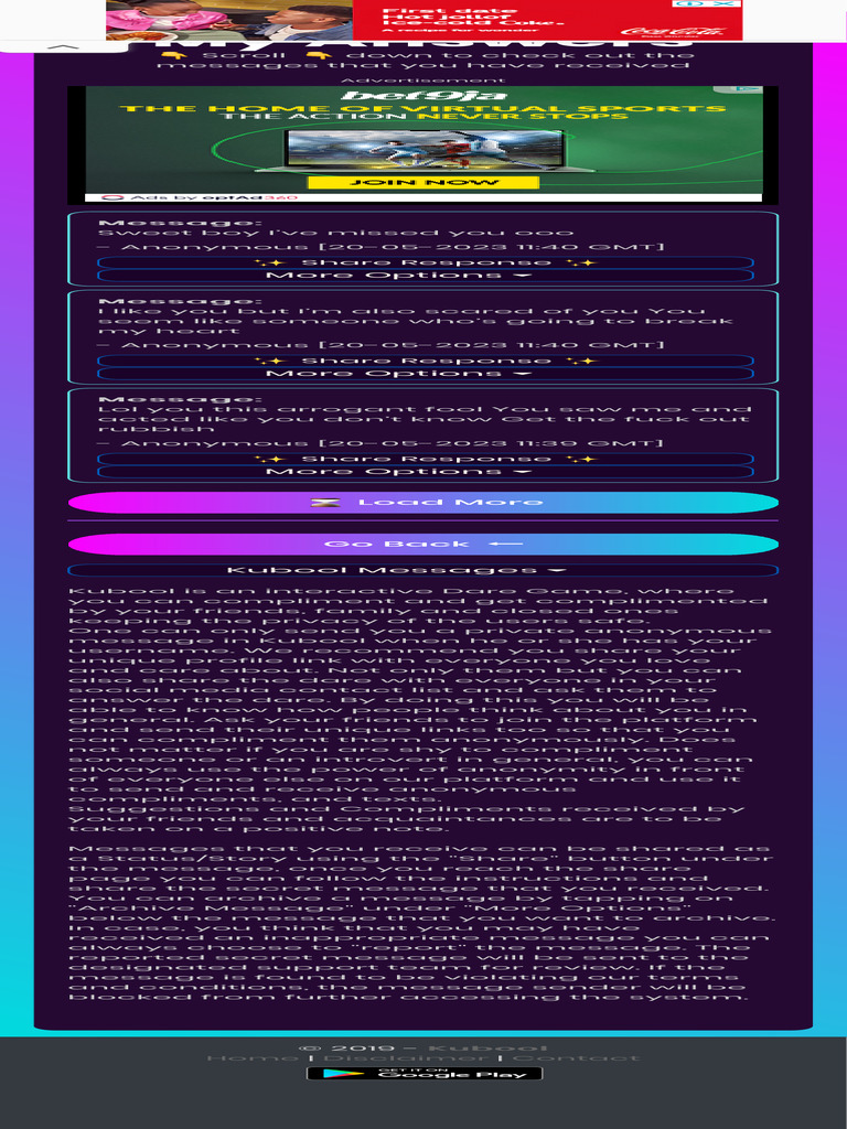 My Messages - Kubool 20 | PDF | Cyberspace | World Wide Web