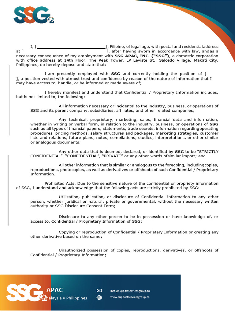 Undertaking of Non-Disclosure - 2023 | PDF | Discovery (Law) | Damages