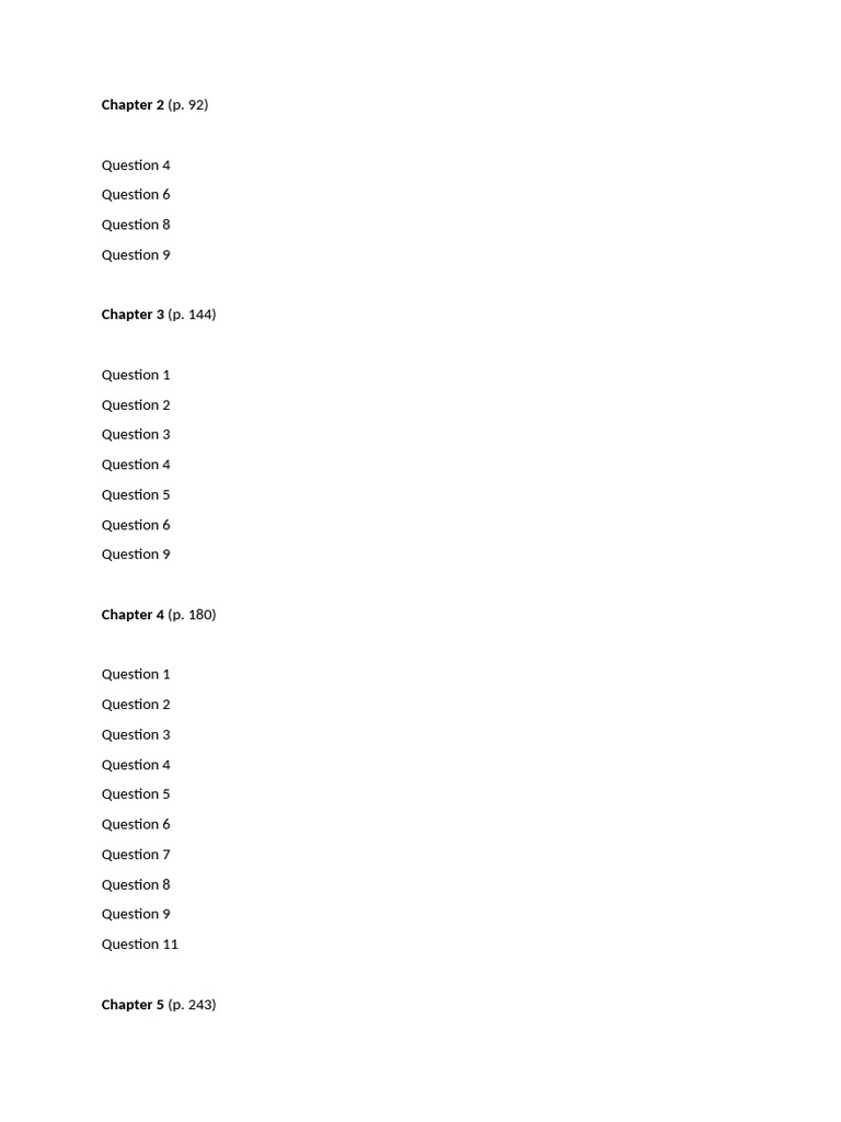 Chapter Questions Overview Guide | PDF