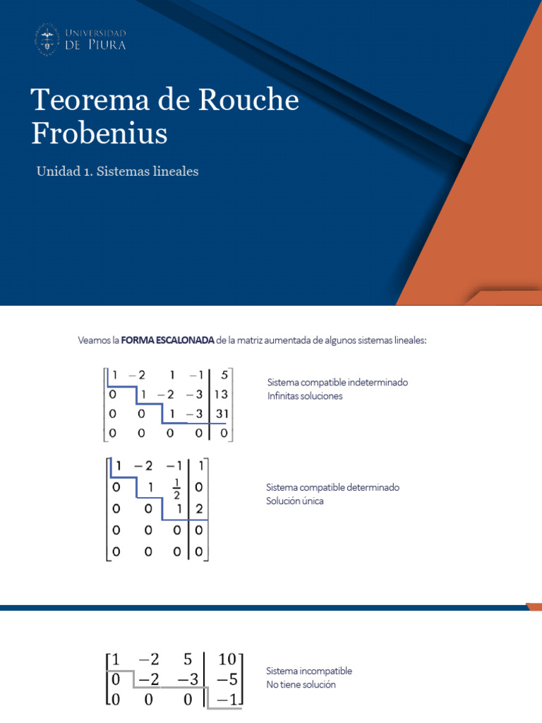 4 Teorema de Rouché Frobenius | PDF | Sistema de ecuaciones lineales | Matriz (Matemáticas)