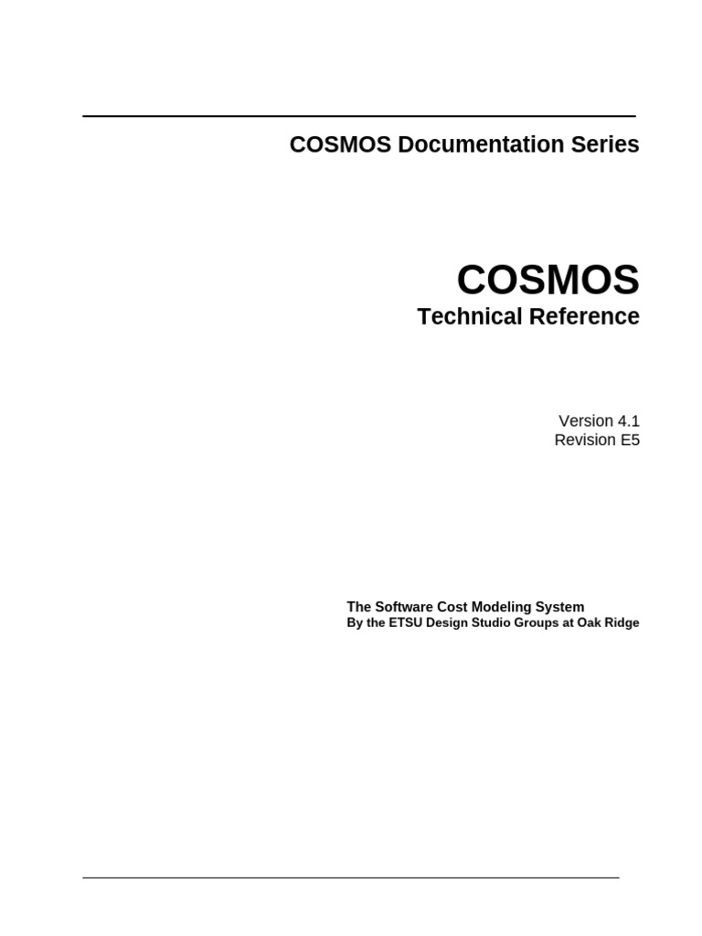COSMOS Technical Reference | PDF | Software | Software Engineering