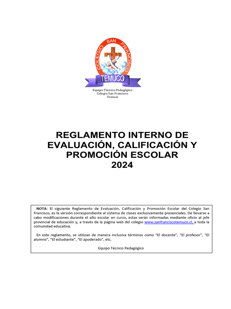 Reglamento de Evaluacion | PDF | Evaluación | Aprendizaje