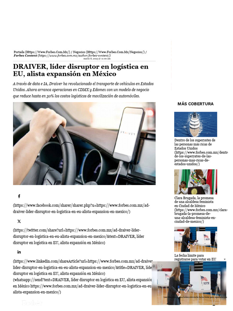 Draiver Expande Logística a México | PDF | Inteligencia artificial ...