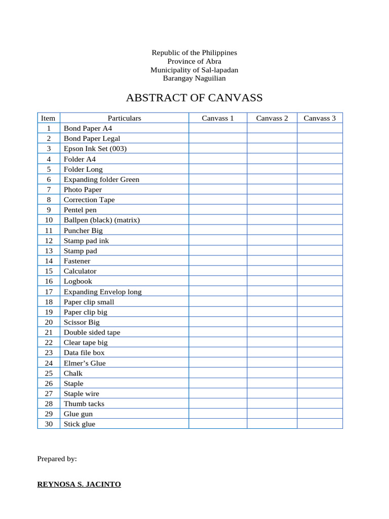 Canvass | PDF