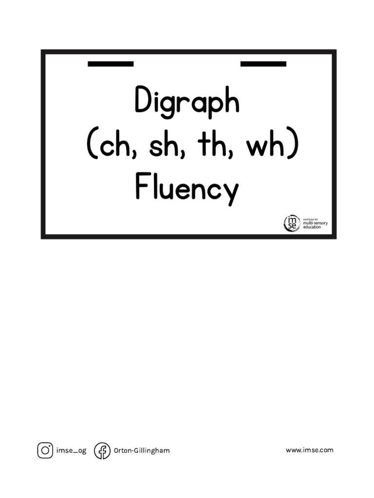 Digraph Fluency Flip Book | PDF