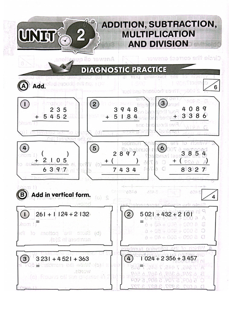 Unit 2 Addition, Subtraction, Multiplication & Division | PDF