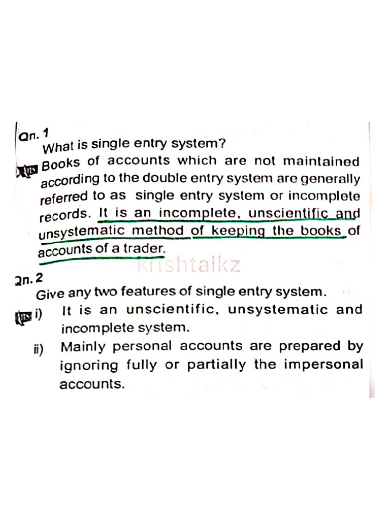 Single Entry QnA | PDF