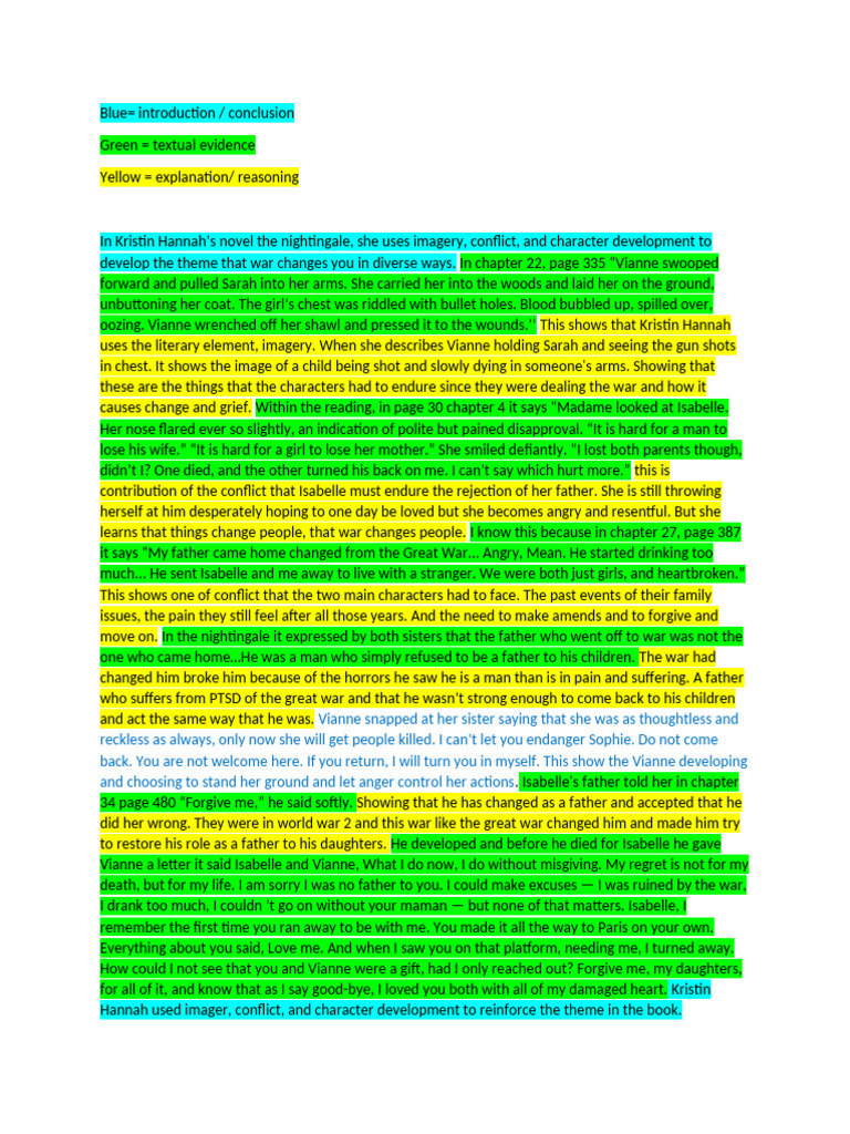 nightingale literary analysis UP | PDF