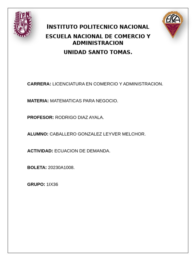 Ecuación de Demanda Lineal | PDF