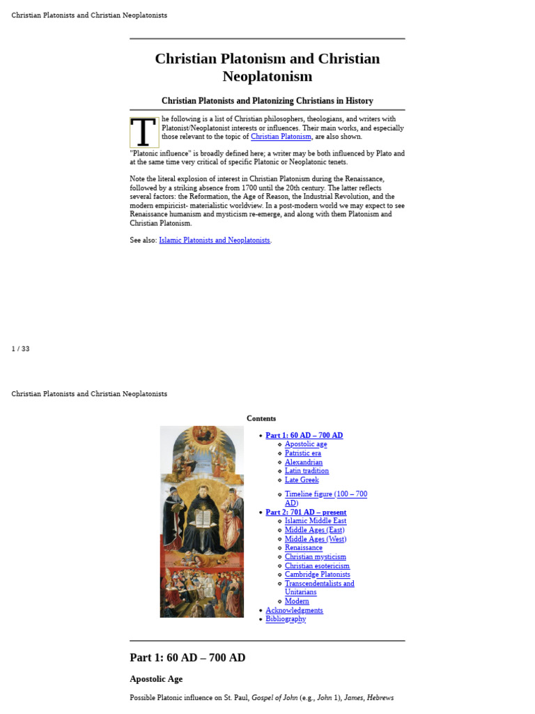 Christian Platonism Through the Ages | PDF | Neoplatonism | Marsilio Ficino