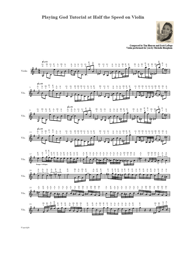 Playing God Tutorial at Half The Speed On Violin | PDF