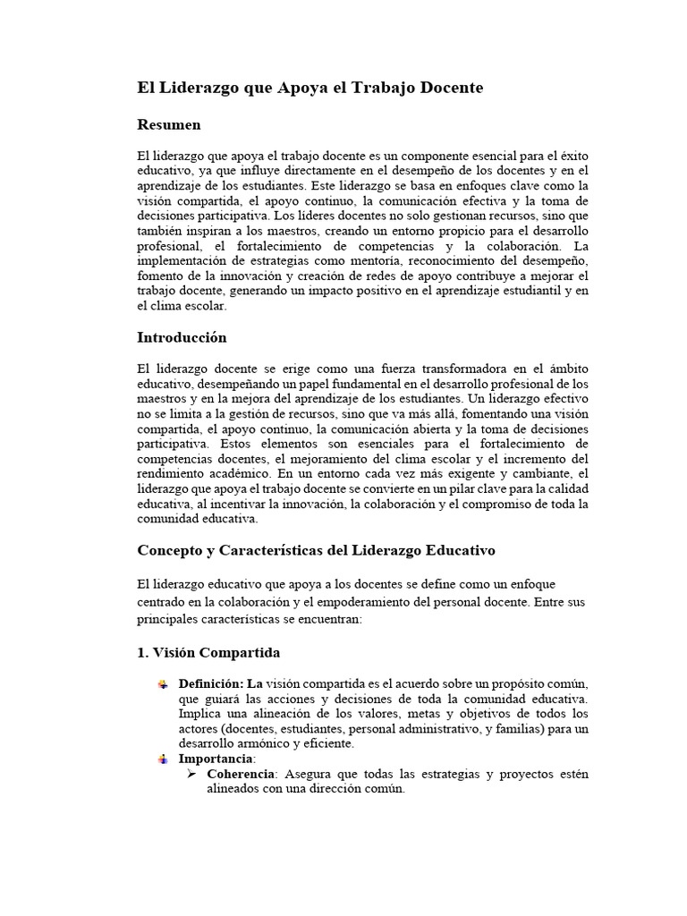 Documento 3 | PDF | Enseñando | Liderazgo