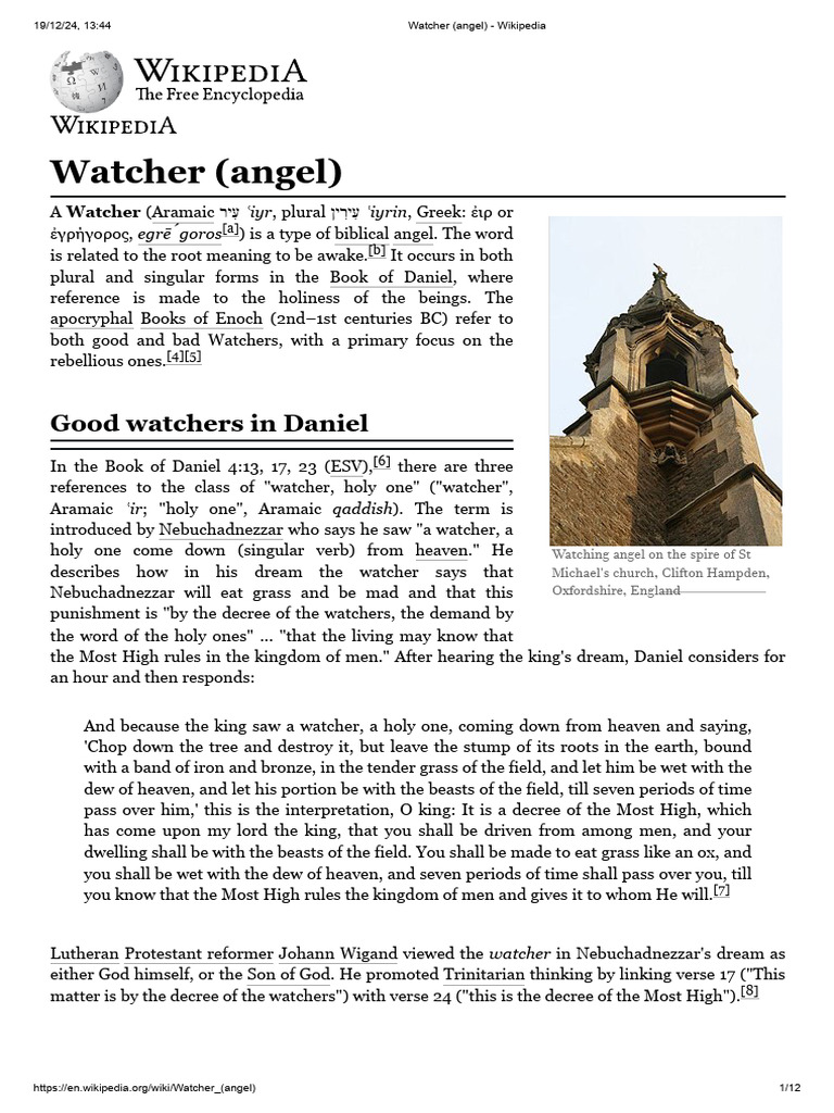 Watcher (angel) - Wikipedia | PDF | Watcher (Angel) | Enoch (Ancestor ...