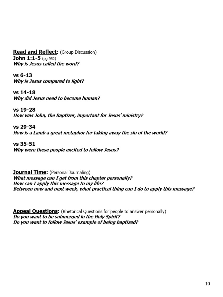 John Lessons 1 - 7 | PDF | Jesus | Gospel Of John