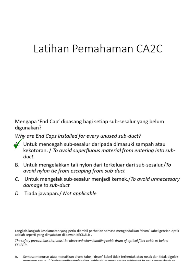 Latihan Pemahaman CA2C | PDF