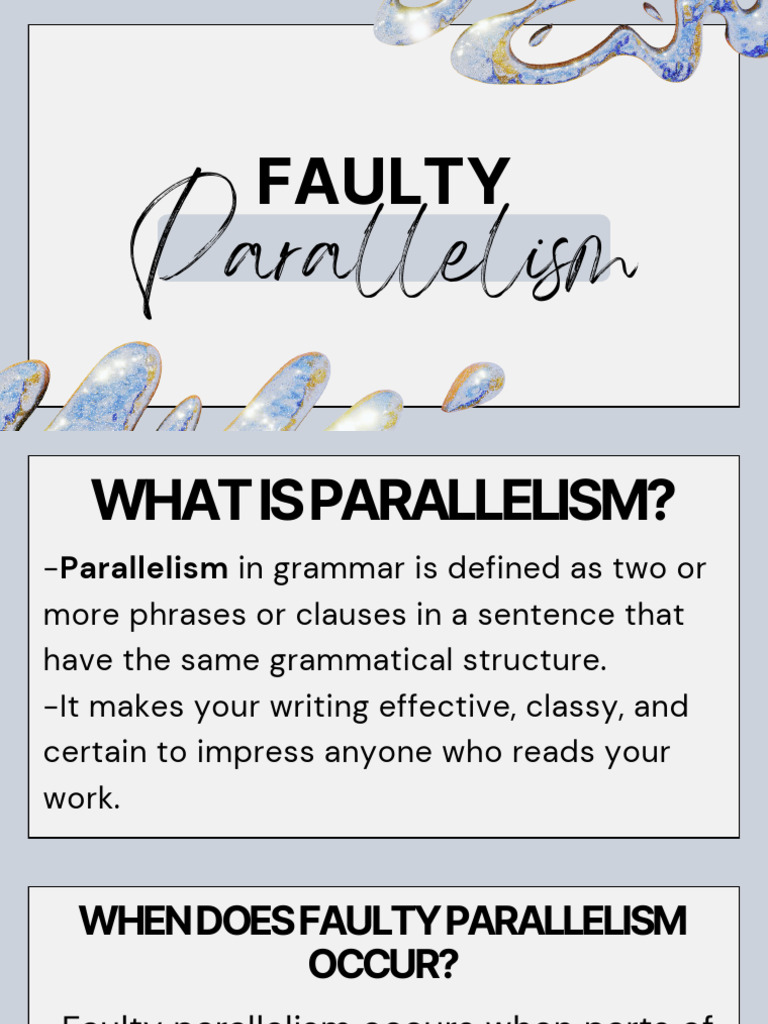 8- FAULTY PARALLELISM | PDF | Noun | Adjective