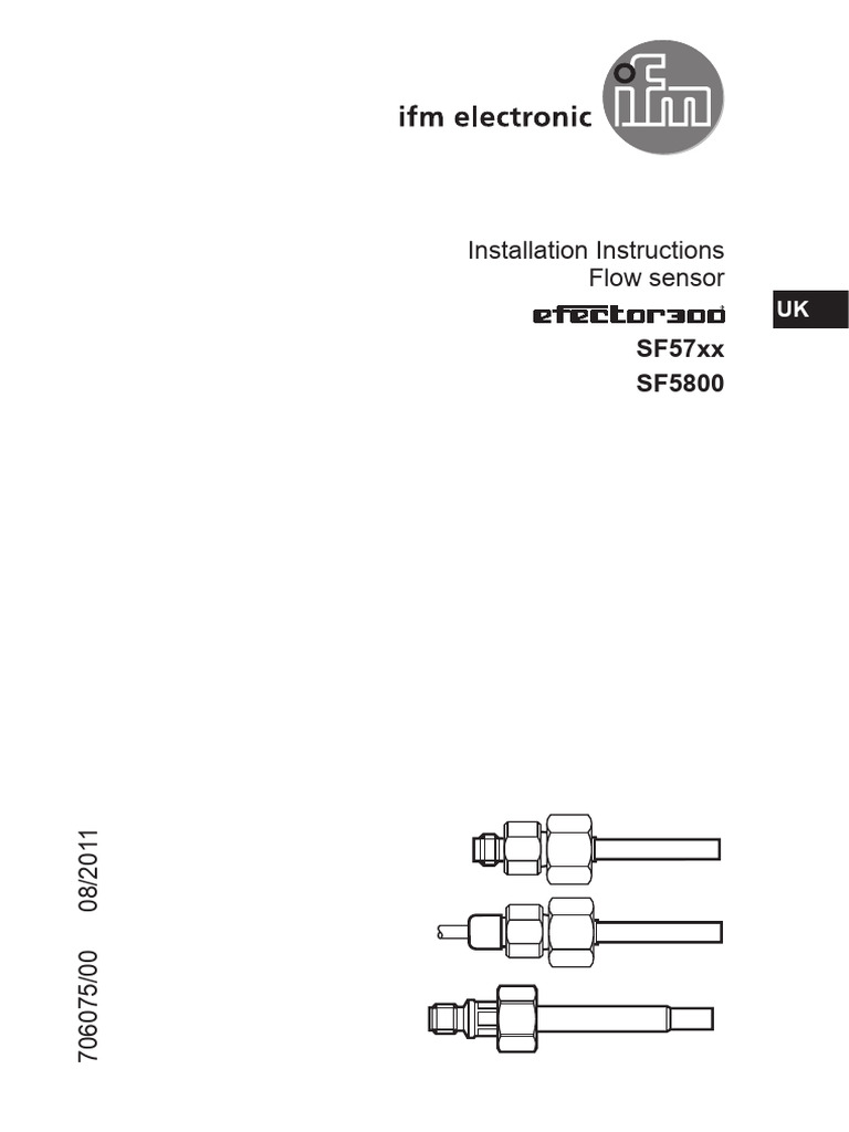 IFM SF57xx Flow Sensor Installation Guide | PDF | Electrical ...