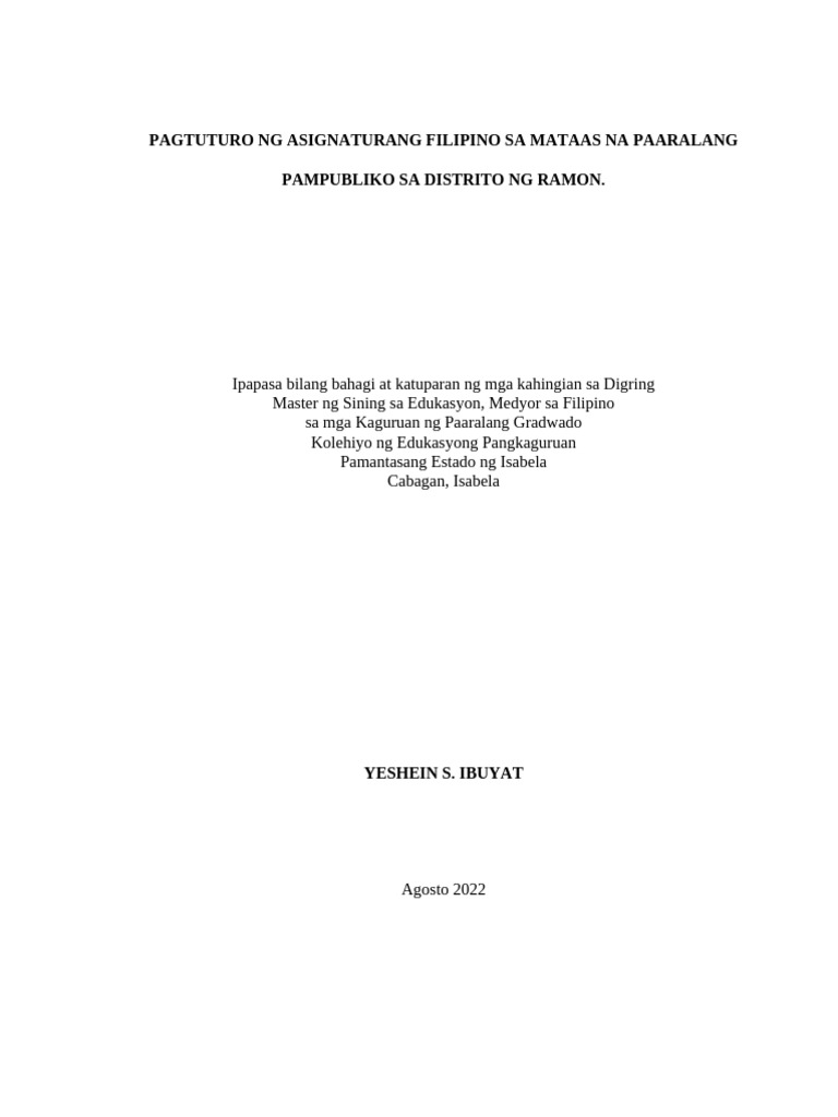 PAGTUTURO NG FIL CHAPTER 1 To 3 | PDF
