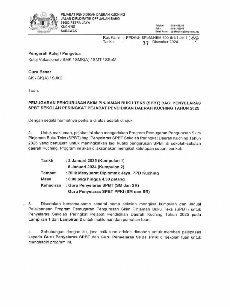 Pemugaran Pengurusan Skim Pinjaman Buku Teks (SPBT) Bagi Penyelaras ...