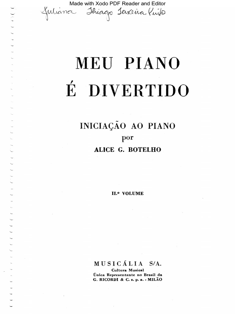 Meu Piano é Divertido Vol. 2 PDF Grátis | PDF