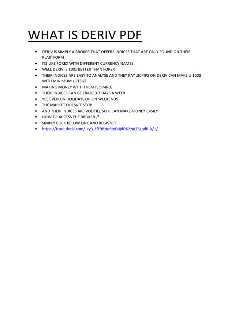 How to Create an Account and Trade With Deriv (1) (1) | PDF | Contract For Difference | Foreign ...